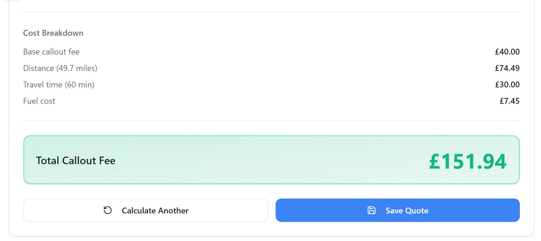 CalloutCalc - Fair Distance-Based Callout Pricing for UK Service Companies